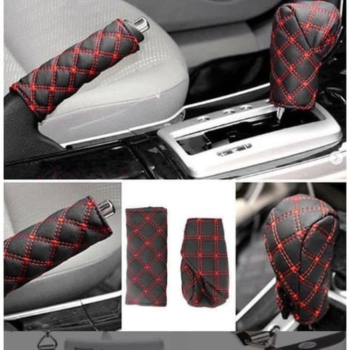 Jual SARUNG COVER KULIT PERSNELING GIGI REM TANGAN HANDLE BRAKE CAR 2 ...