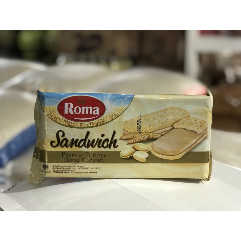 Jual Roma Sandwich Peanut Butter (Krim Kacang) - Netto 216g | Shopee ...