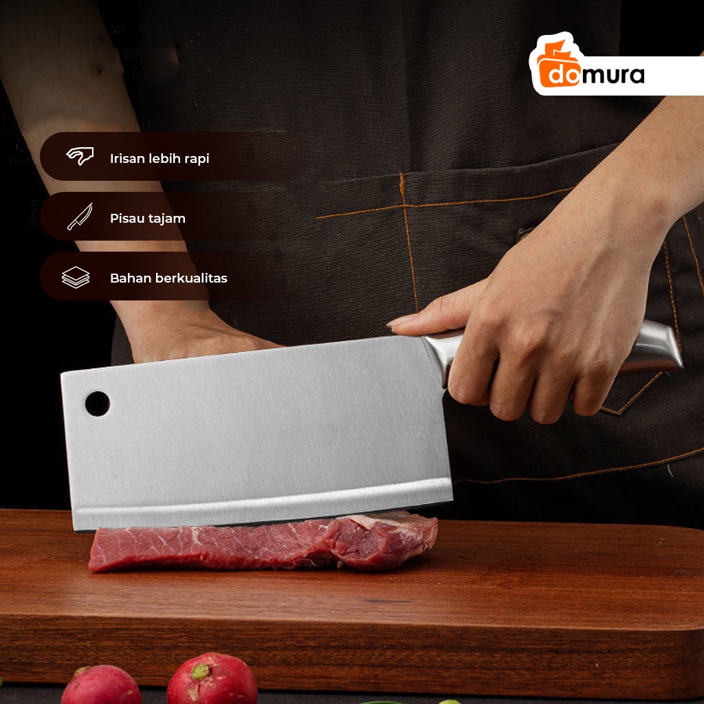 Jual Pisau Daging Super Tajam Stainless Original Golok Tulang Besar ...