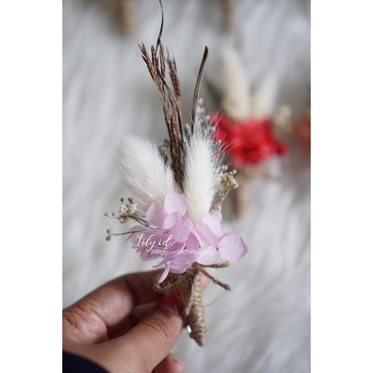 Jual Groom Corsage Boutonniere Korsage Pin Jas Pria Dried Flower Hiasan ...