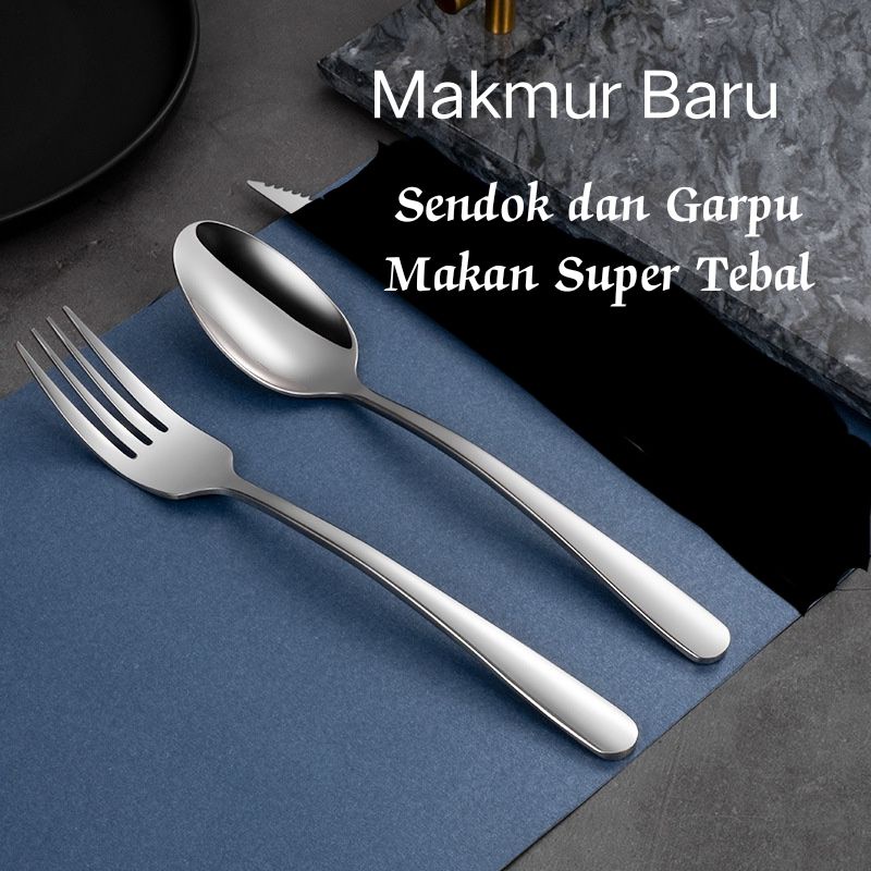 Jual (6Pcs)Sendok dan Garpu Makan Korea Super Tebal/Sendok Teh/Sendok ...