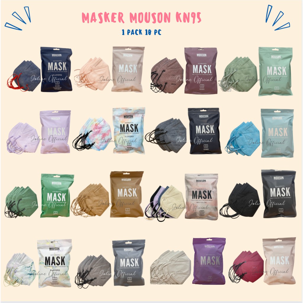 Jual Masker KN95 Mouson Face Mask 5ply / 6ply EARLOOP Isi 10pcs Masker ...
