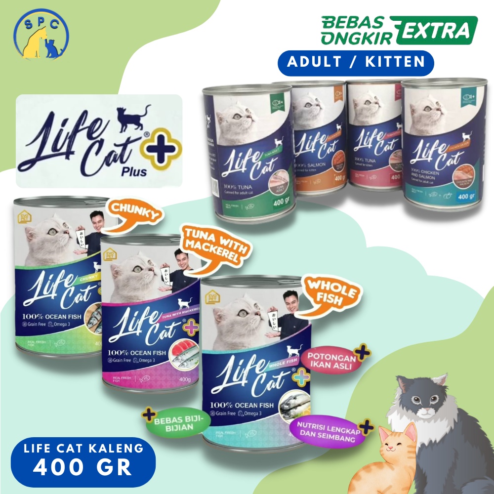 Jual LIFE CAT Plus Kaleng 400 Gram Makanan Basah Kucing Wet Food Cat ...