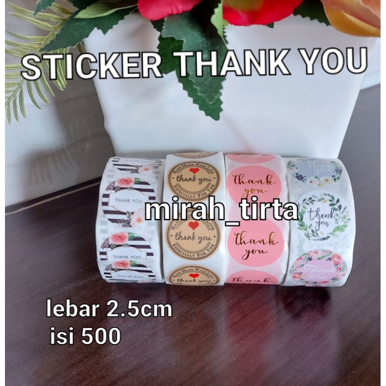 Jual 500 pc Sticker thank you. stiker terima kasih. sticker 2.5cm ...