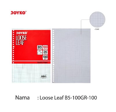 Jual Joyko Kertas Binder Loose Leaf Grid Kotak 5x5mm B5 100Gsm 100 Lembar | Shopee Indonesia