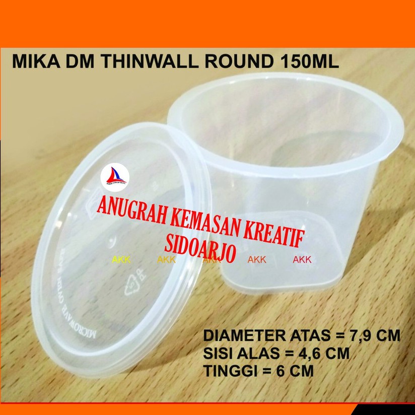 Jual THINWALL DM ROUND 150 ML ALAS KOTAK / CUP PUDING ISI 25 PCS ...