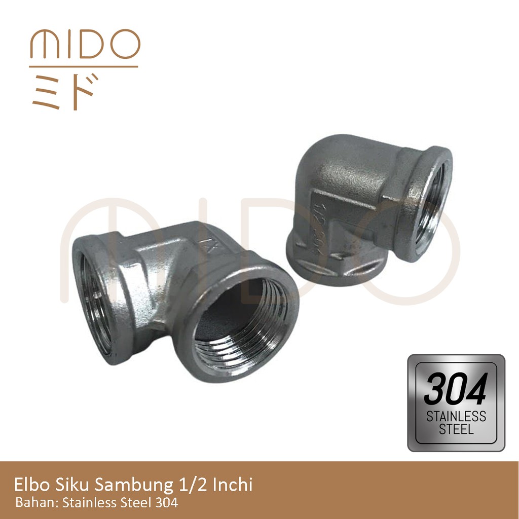 Jual Elbow 1/2 inchi / Elbo Sambung kran air stainless steel | Shopee ...