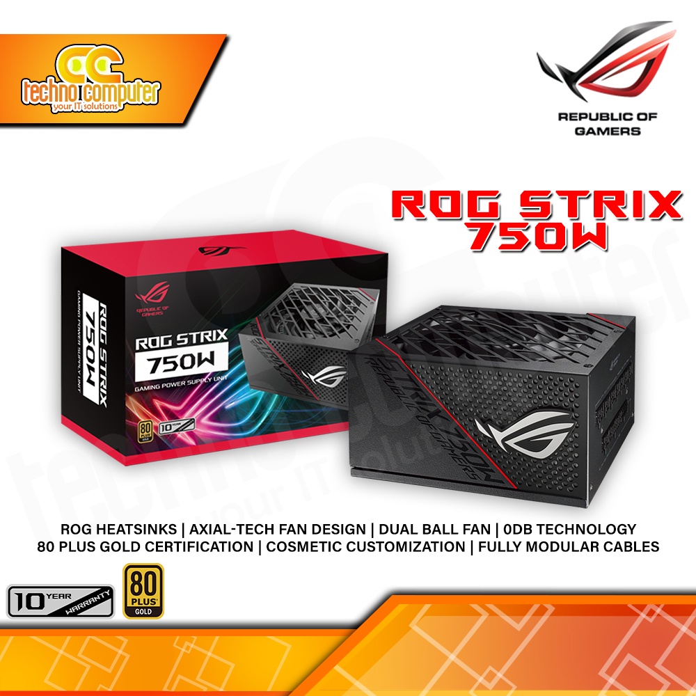 Jual POWERSUPPLY ASUS ROG STRIX 750G - 750W 80+ Gold Full Modular ...