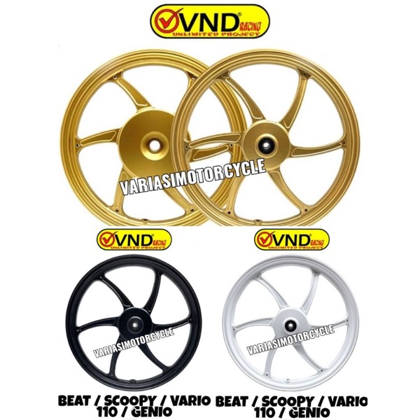 Jual VELG VND SIX STAR RING 14 BEAT / GENIO / VARIO 110 / SCOOPY OLD 140x14 160x14 | Shopee ...