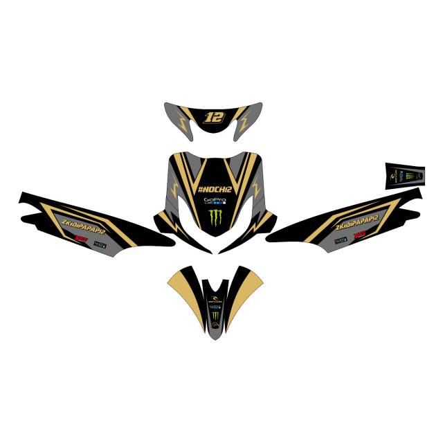 Jual Stiker full body MIO all tipe abu gold tema racing | Shopee Indonesia