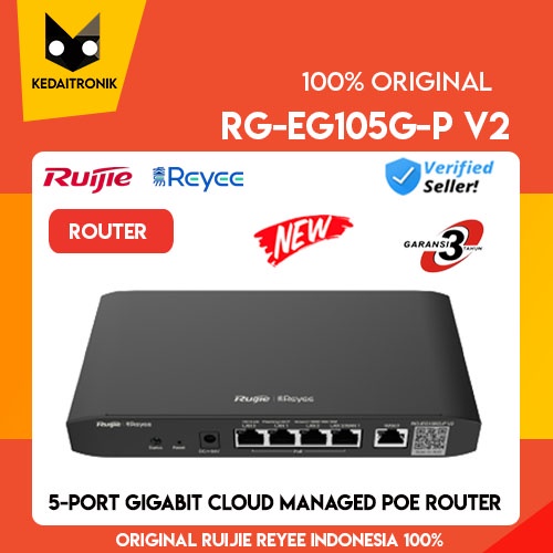 Jual NEW Router Ruijie Reyee RG-EG105G-P V2 Reyee Cloud Managed PoE Router | Shopee Indonesia