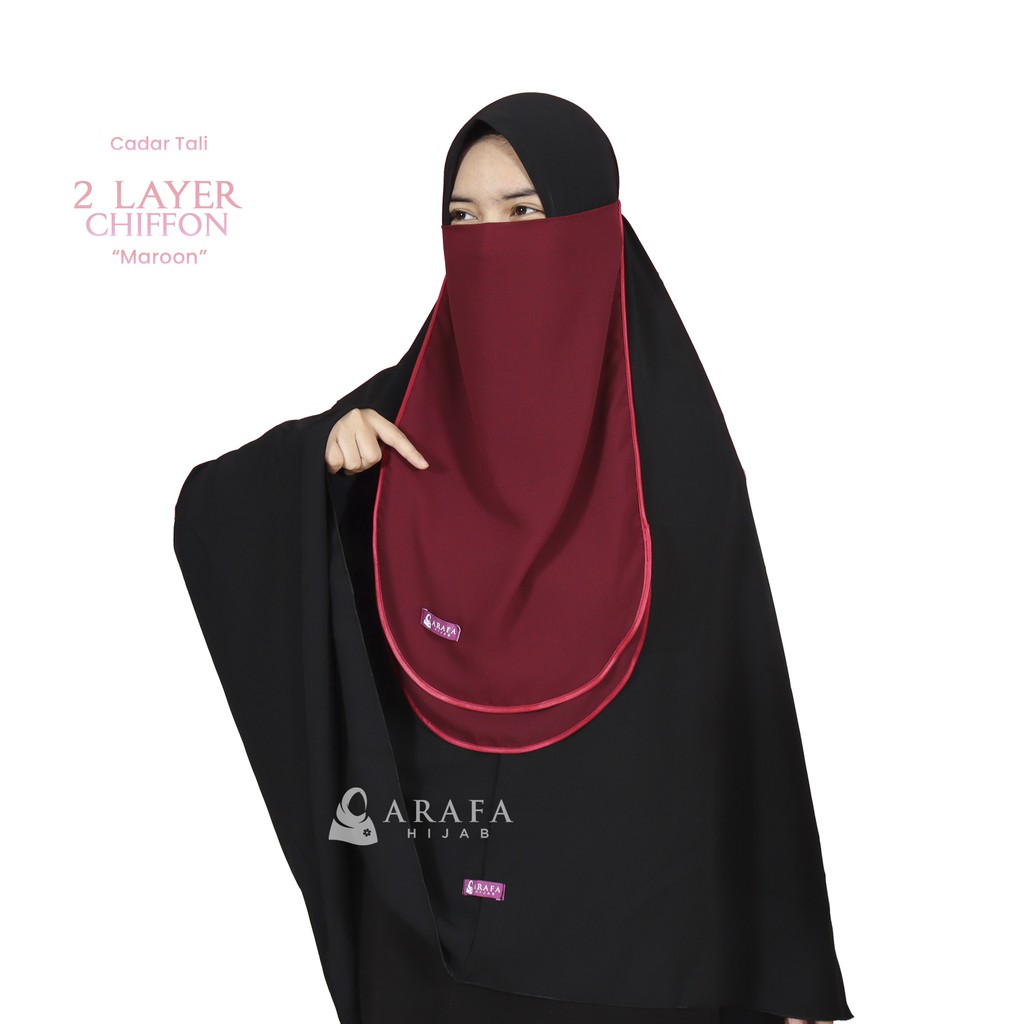 Jual Niqab Cadar Tali Karet Chiffon Silk 2 Layer - Arafa Hijab | Shopee Indonesia