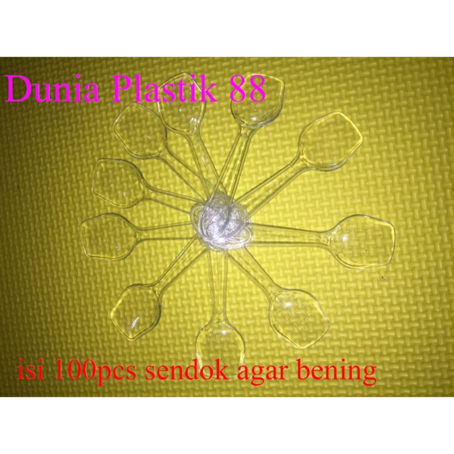Jual Isi 100pcs SENDOK SEKOP BENING skop plastik BENING plastik kecil ...