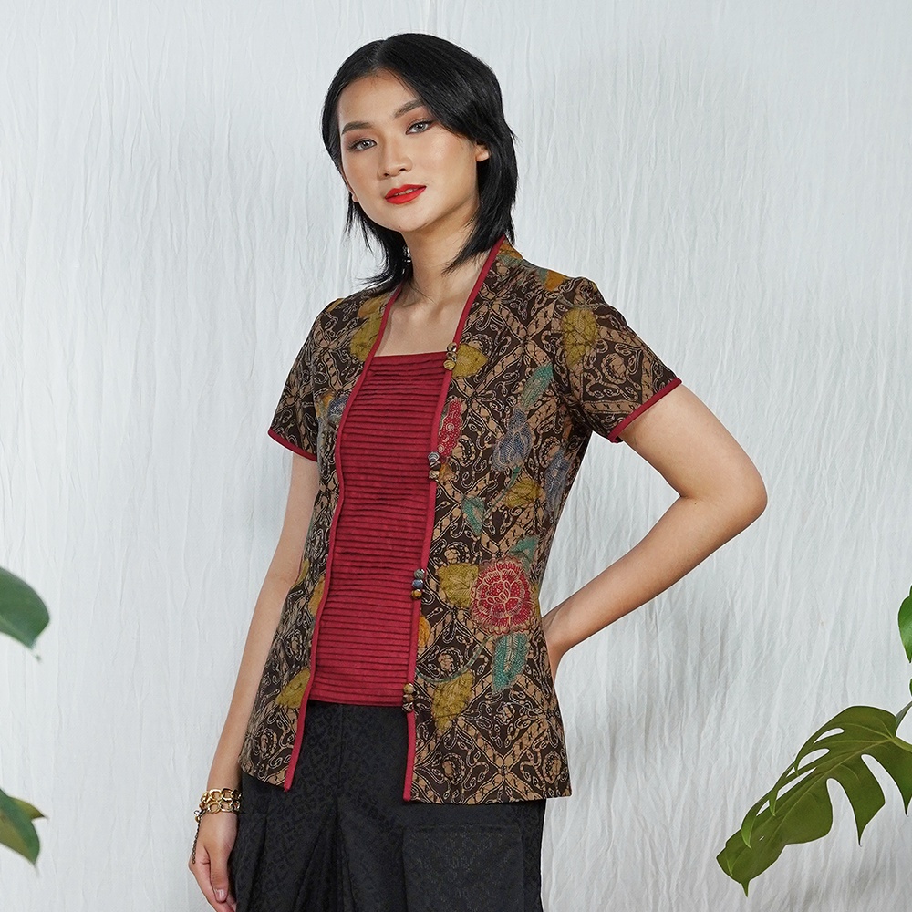 Jual NONA RARA - Kebaya Encim Remekan T1681, Baju Batik Kasual Modern ...