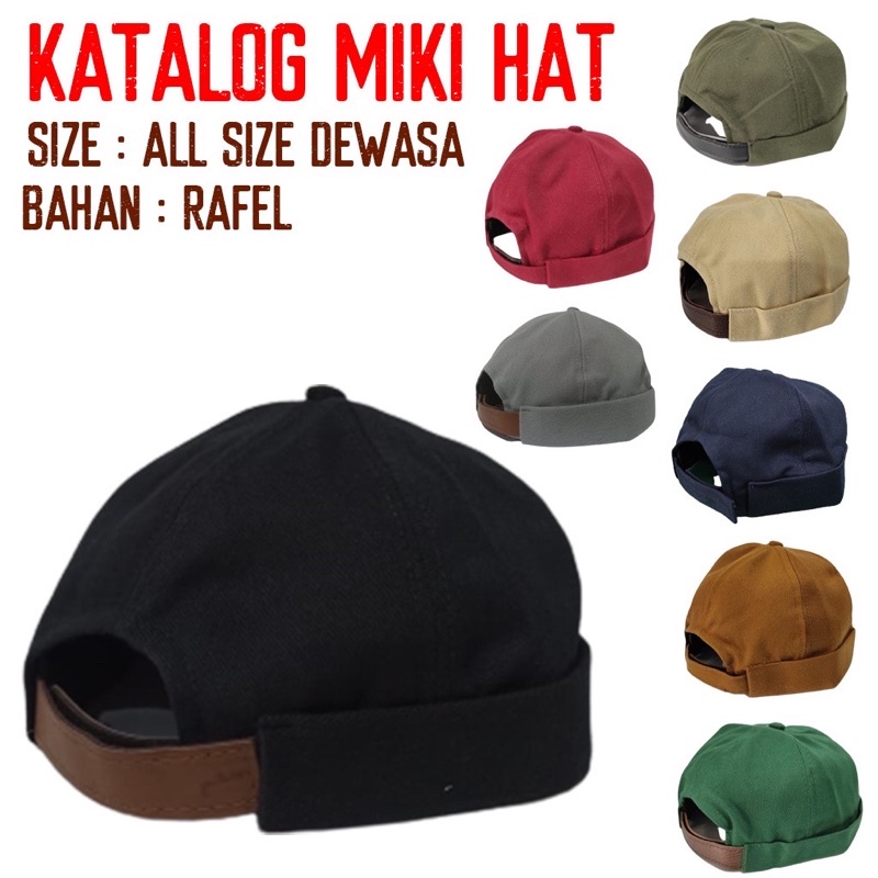 Jual Miki Hat | Topi Peci | Brimless Cap | Mikihat | Shopee Indonesia