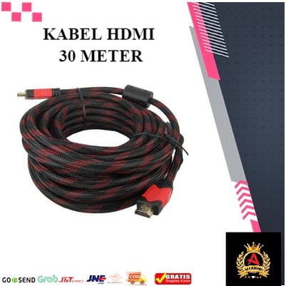 Jual Kabel HDTV 30M SERAT JARING 30 METER. HDTV TO HDTV30 M. KABEL HDMI ...