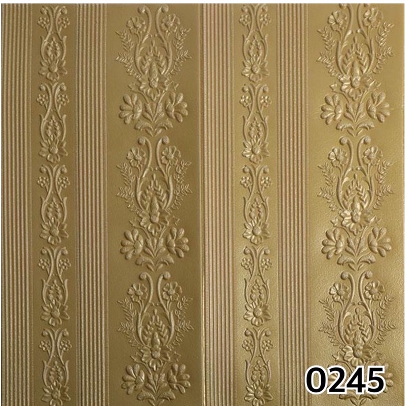 Jual Wall Panel Foam Sticker Alumunium Foil Back Batik Emas Hitam Bata ...