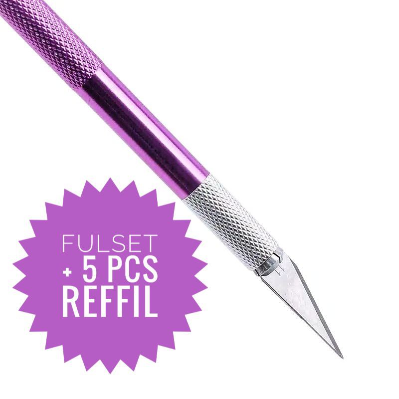 Jual Pen Cutter Set + Refill 5 Pcs Art Knife Pisau Ukir Cutting Sticker ...