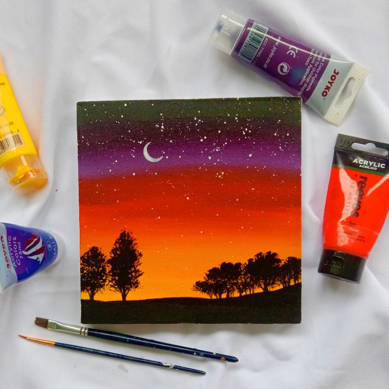 Jual Lukisan Kanvas Canvas Pemandangan Senja Burung / Lukisan Dekorasi ...