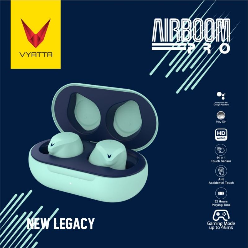 Jual VYATTA AIRBOOM PRO 3 TWS BLUETOOTH HEADSET - ENC, 32 Hours Playing ...
