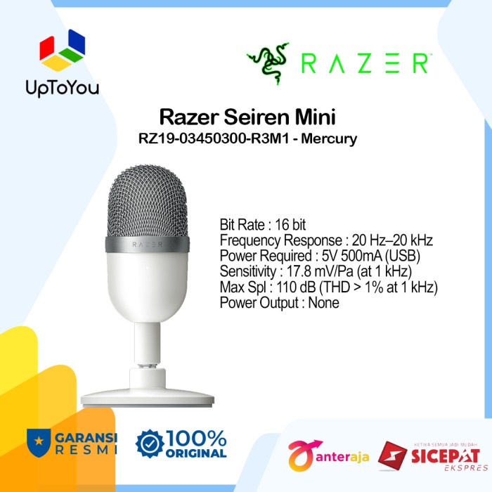 Jual Razer Seiren Mini - Mercury | Shopee Indonesia