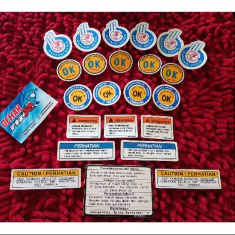 Jual Logo Stiker Sticker ok oke coution komplit yamaha | Shopee Indonesia