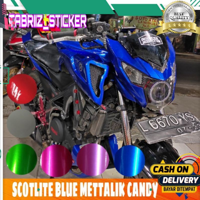 Jual Stiker skotlet motor biru metalik candy scotlite Profix biru ...