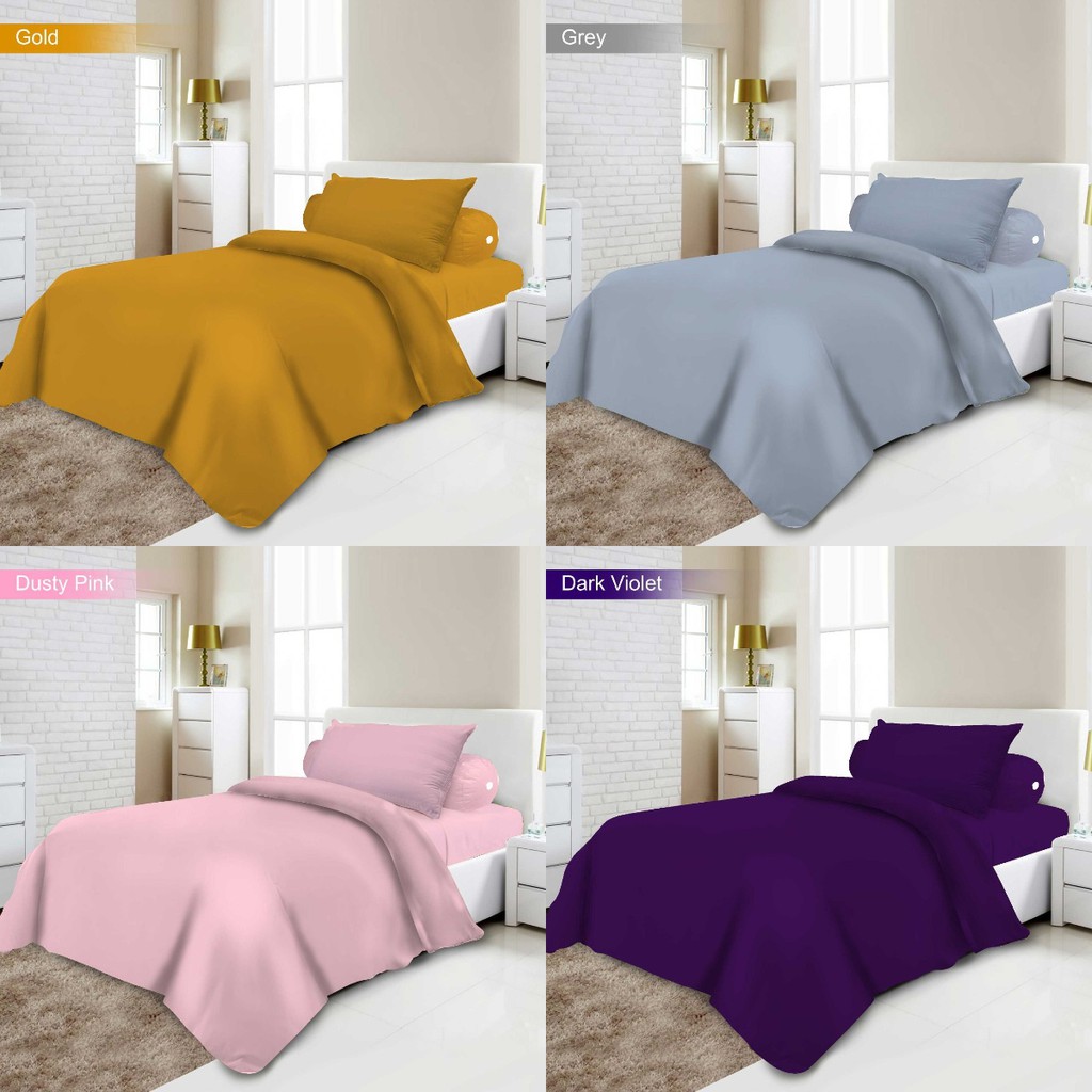 Jual Bed Cover Set Polos 120x200 Single Vito Signature Pilihan Warna ...