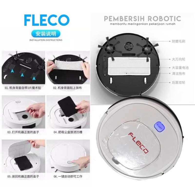 Jual ROBOT SAPU LANTAI OTOMATIC FLECO ES32 VACUM CLEASER | Shopee Indonesia
