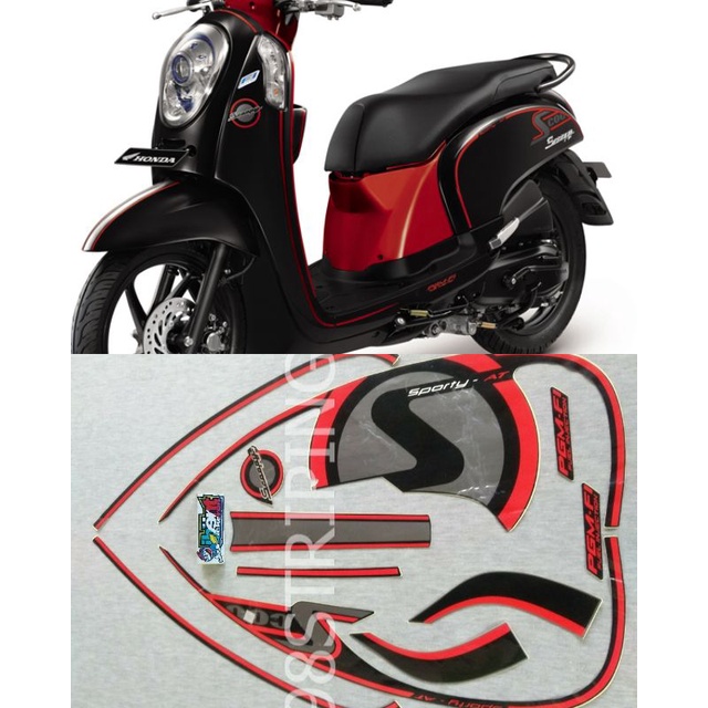Jual STIKER STRIPING LIS STANDAR ORI HONDA SCOOPY F1 FI HITAM TAHUN ...