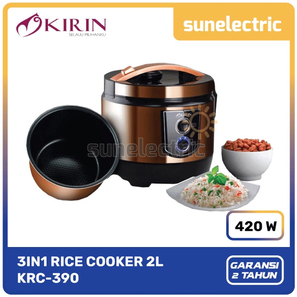 Jual Kirin KRC390 / KRC-390 – Rice Cooker Ceramic 3in1 2 Liter KRC 390 | Shopee Indonesia