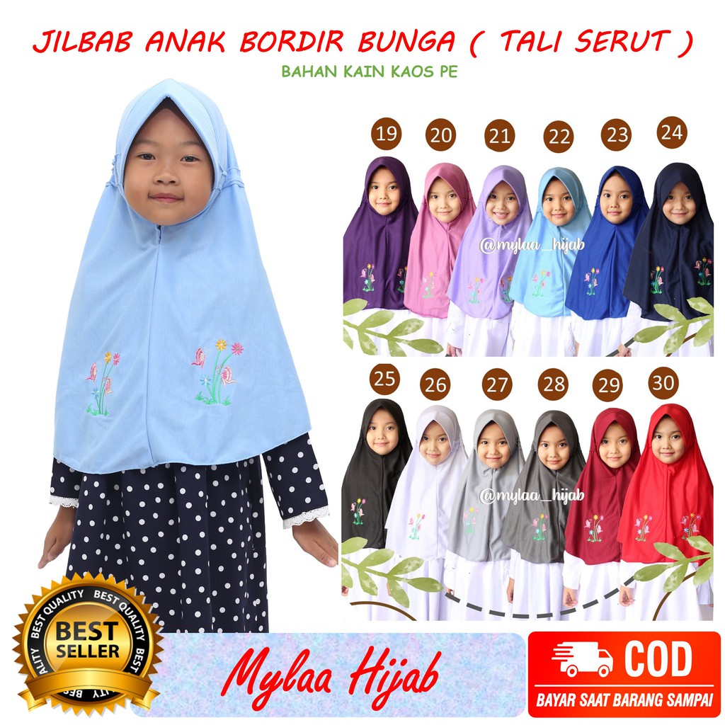 Jual JILBAB BORDIR INSTAN HIJAB BERGO KAOS SERUT anak sekolah SATU ...