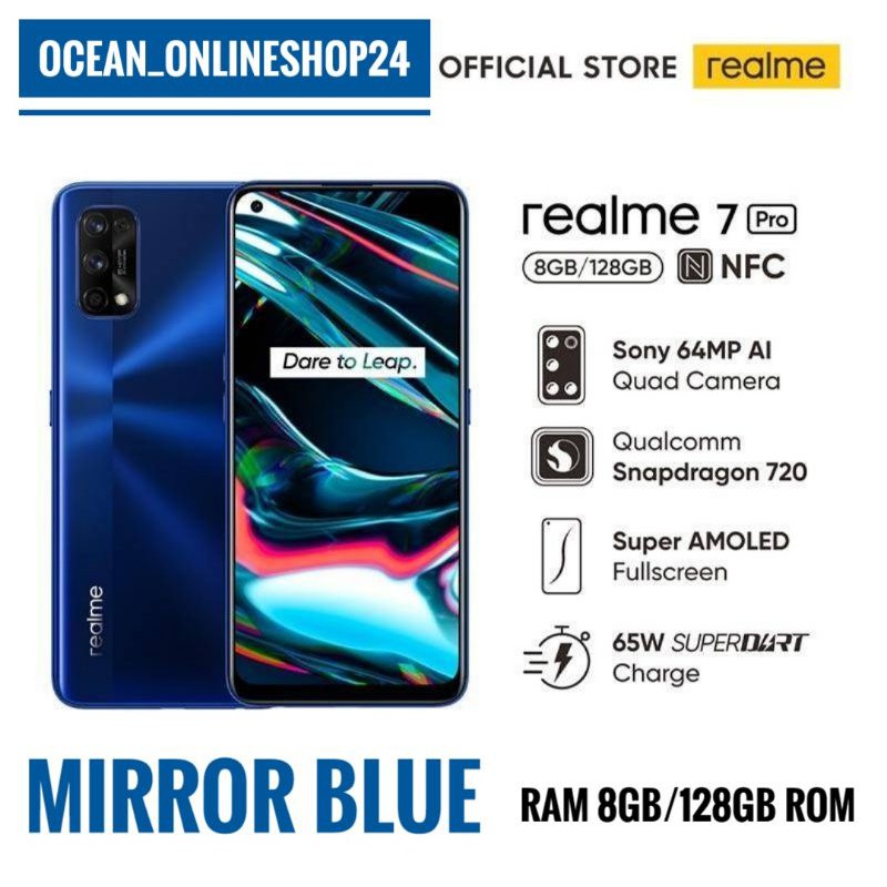 Jual REALME 7 PRO RAM 8GB 128GB MIRROR BLUE - NFC - SUPER AMOLED - SDM ...