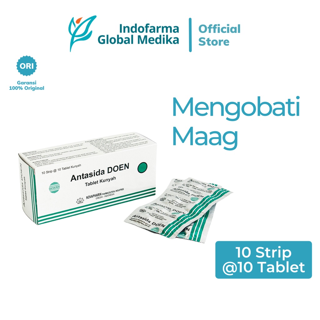 Jual Antasida Doen Dus 100 Tablet Novapharin / Obat Maag Asam Lambung ...