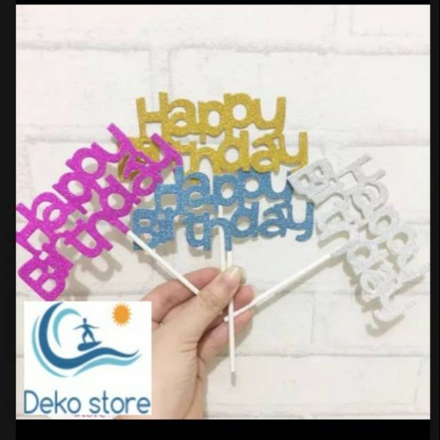 Jual Cake topper happy birthday / tusukan kue hbd gitar karton | Shopee ...