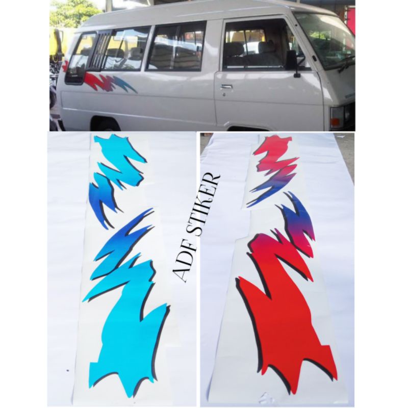 Jual Stiker list body mitsubishi L300 minibus van starwagon fulset ...