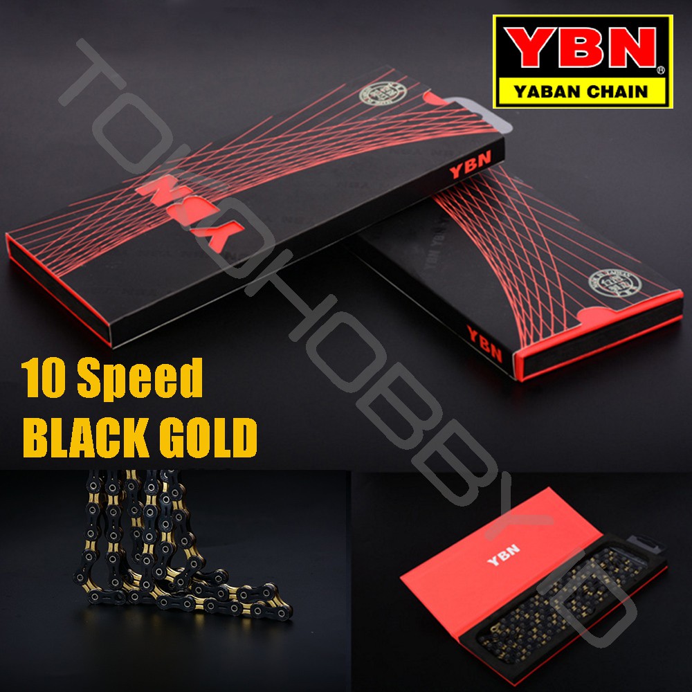 Jual YBN SLA-101-TiBG Rantai Sepeda 10 Speed Hollow Black Gold Titanium ...