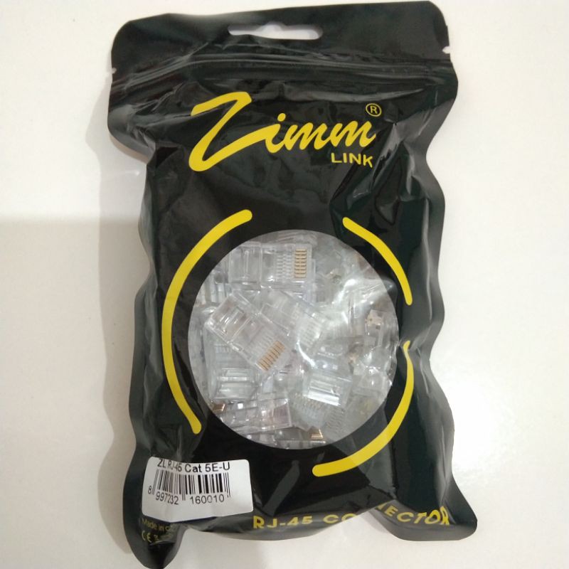 Jual RJ45 Zimmlink AMP Konektor RJ45 anti gagal / Connector rj45 UTP ...