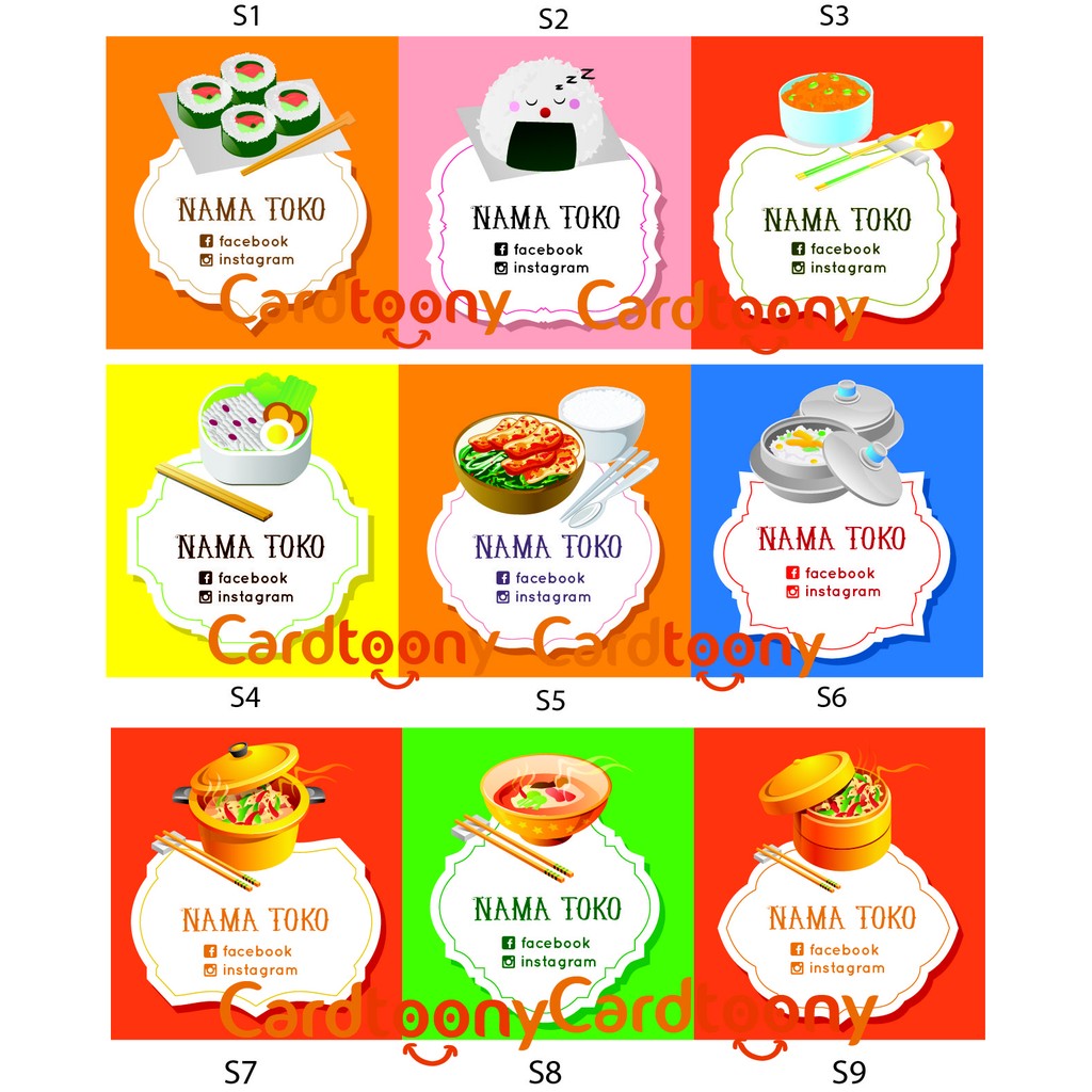 Jual Sticker / stiker label nama toko kemasan produk makanan nasi / sup ...