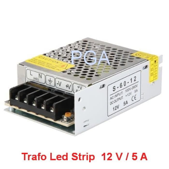Jual Power Supply Adaptor Switching Trafo LED Strip 12V 5A 12 Volt 5 Ampere | Shopee Indonesia
