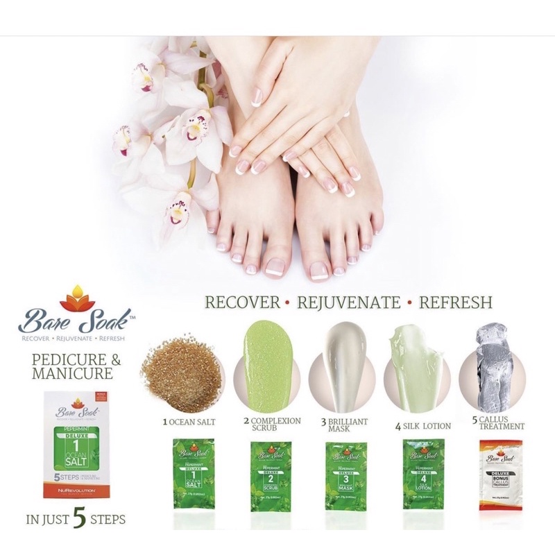 Jual ESSENA New Bare Soak Pedicure Spa 5 Steps in 1/Spa Kaki/Perawatan ...