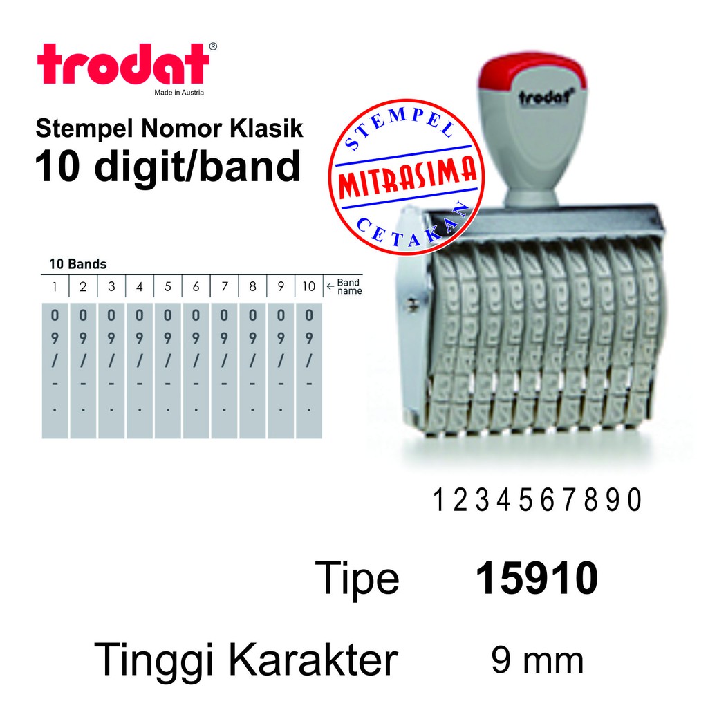 Jual Stempel klasik nomor merk Trodat 10 digit | Shopee Indonesia