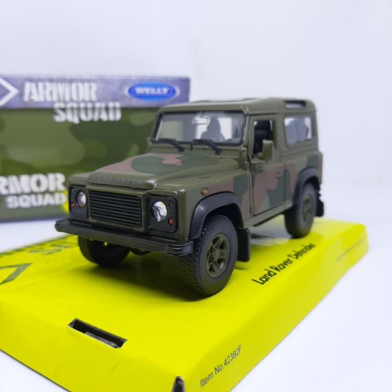 Jual Diecast Miniatur Mobil Land Rover Defender army - Welly Armor ...