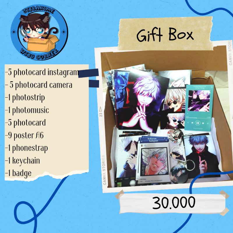 Jual gift box / fan kit anime jujutsu haikyuu Attack on Titan one piece ...