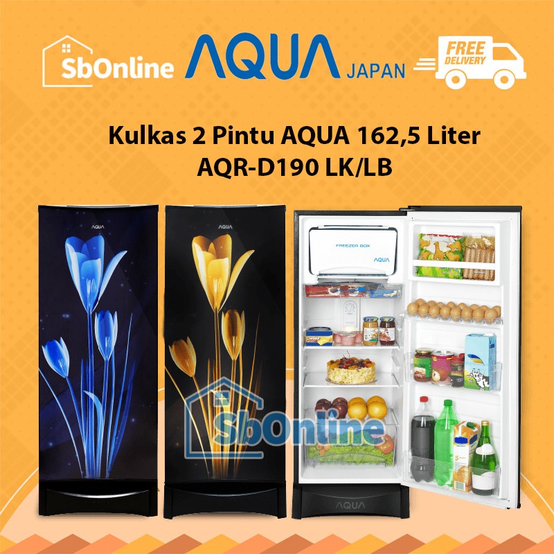 Jual AQUA Kulkas 1 Pintu 162,5 Liter - AQR D190 LK/LB | Shopee Indonesia