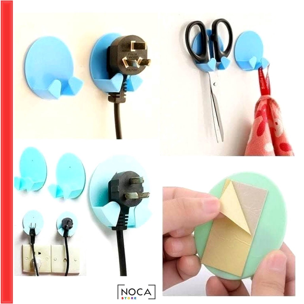 Jual Hook Dinding Tempelan Gantungan Cantolan Tempat Colokan kabel ...