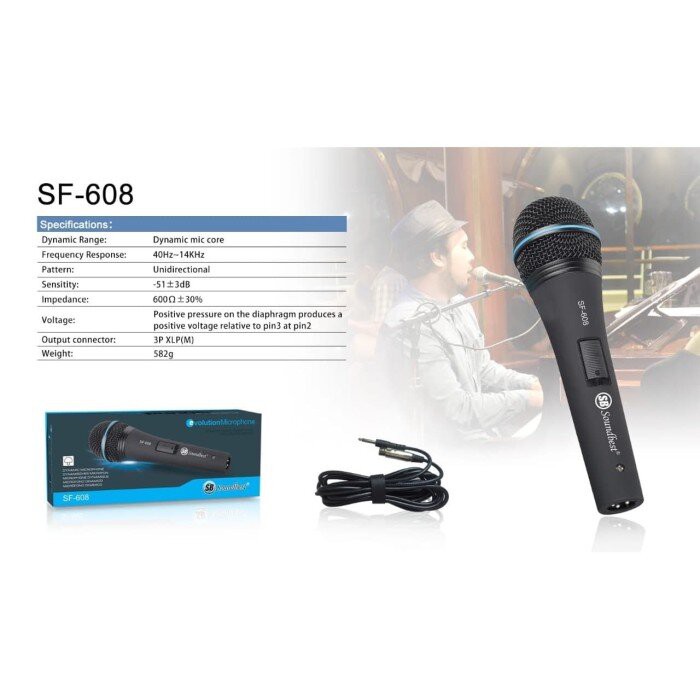 Jual Mic Kabel SOUNDBEST SF 608 DYNAMIC MICROPHONE | Shopee Indonesia