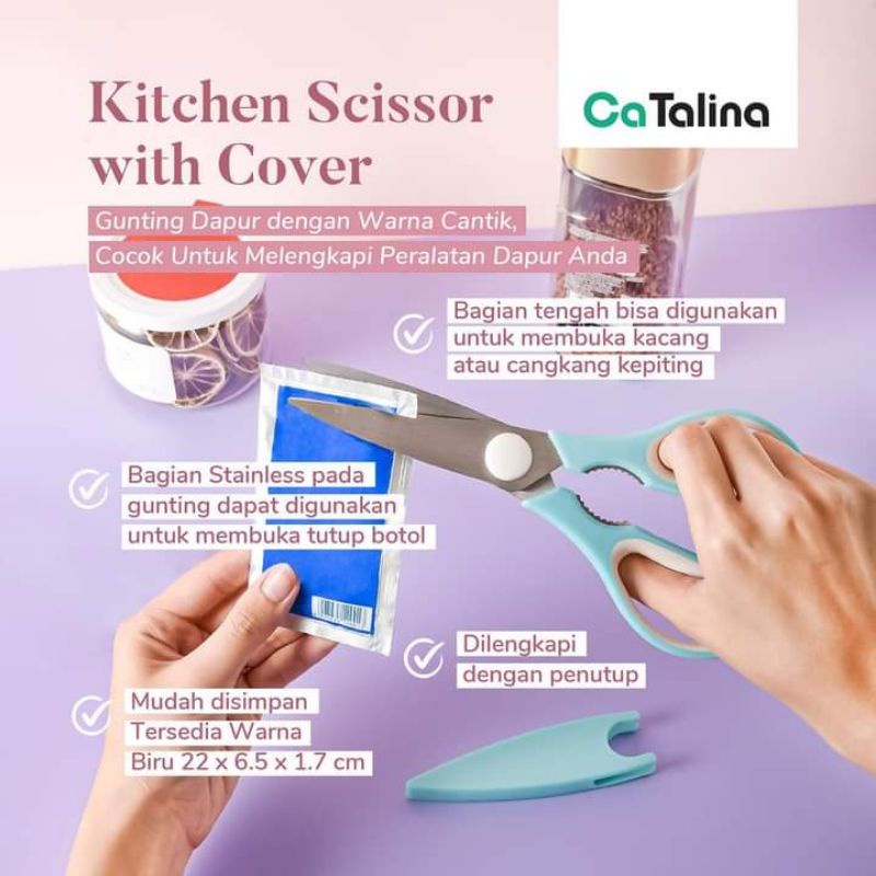 Jual Gunting Serbaguna dengan penutup Kitchen Scissor With Cover ...
