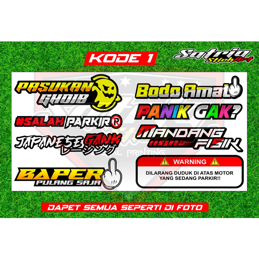 Jual Sticker Pack Racing / Stiker Pack Kata Kata / Stiker Motor / Stiker Helm / Stiker Hologram ...