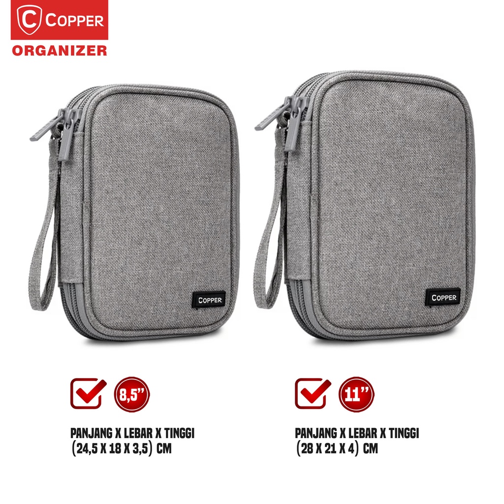 Jual COPPER Tas Tablet Double Layer 11 inch Powerbank Waterproof / Tas ...